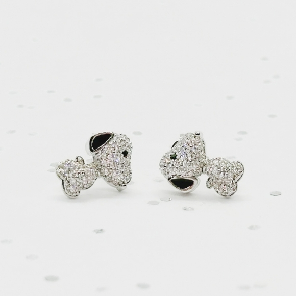 Peanuts | Jewelry | Snoopy Peanuts Collector Earrings 8k White Gold Pav ...